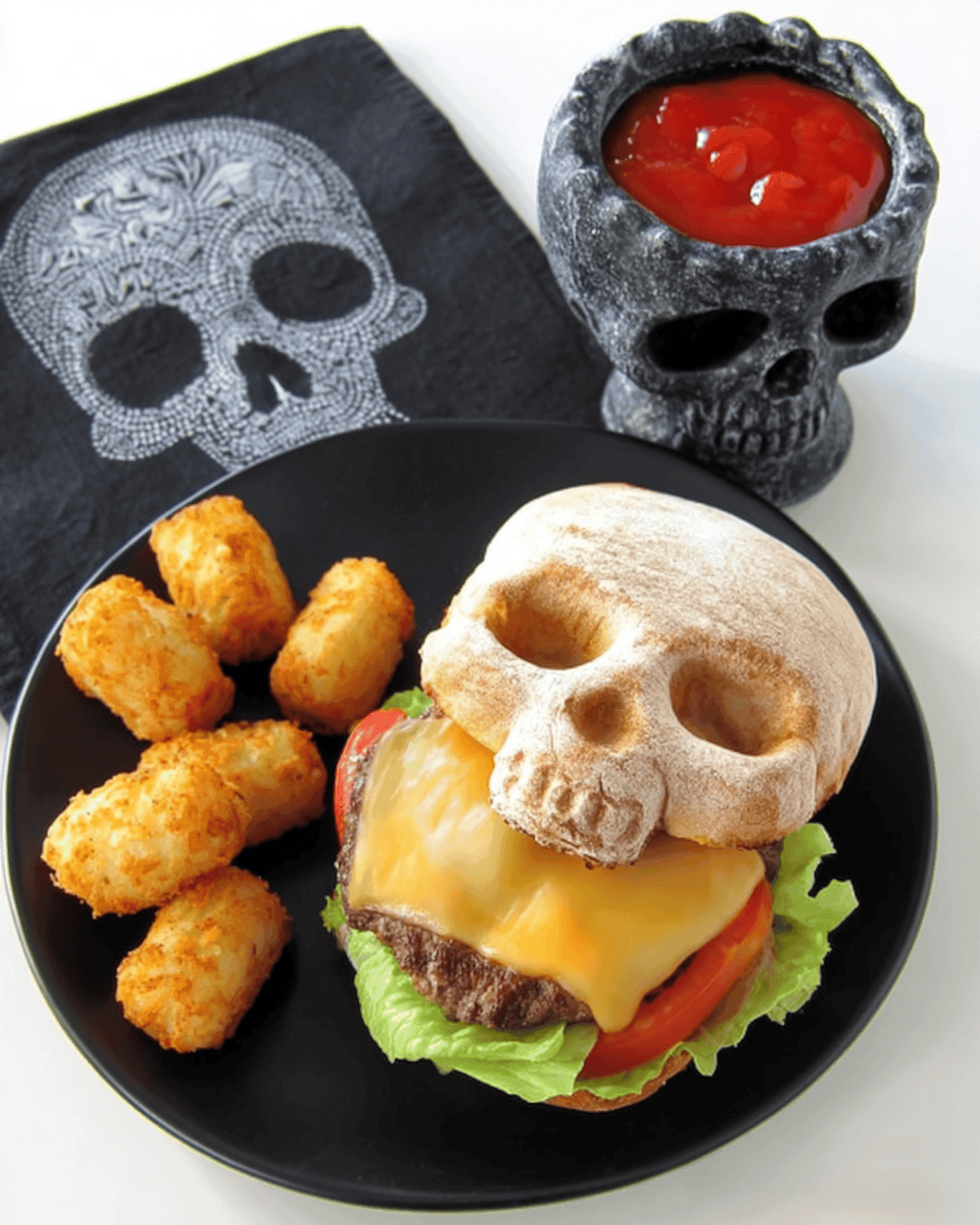 Cheeseburger Skulls – Spooky Halloween Dinner Idea