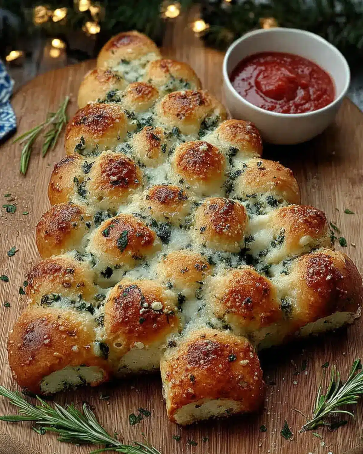 Cheesy Christmas Tree Bread Recipe | Festive Pull Apart Bread