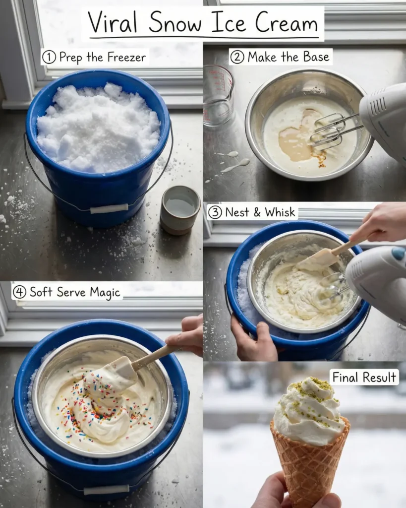 Viral Snow Ice Cream Recipe – Salted Snow Bowl Method